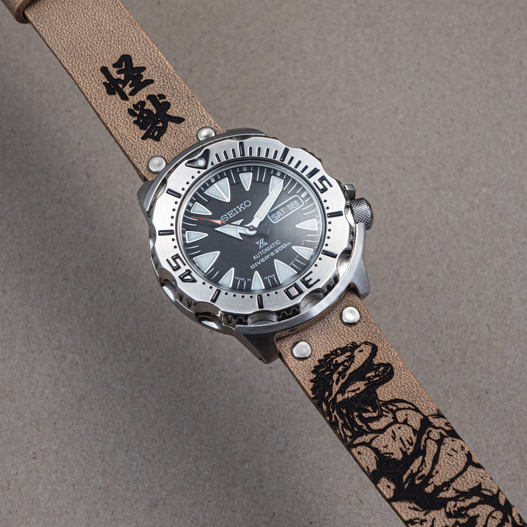 REM – Kaiju – Laser engaved warch strap for Seiko Monster – REM Straps