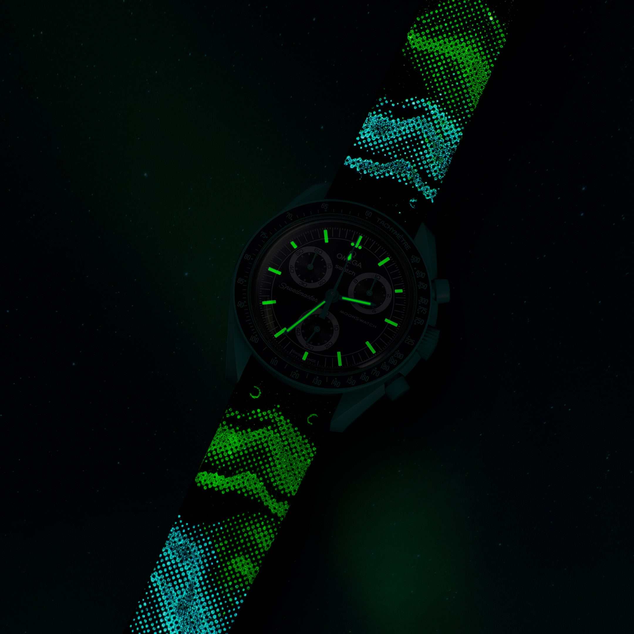 REM – Northern Lights – Laser engraved watch strap for MoonSwatch – REM ...