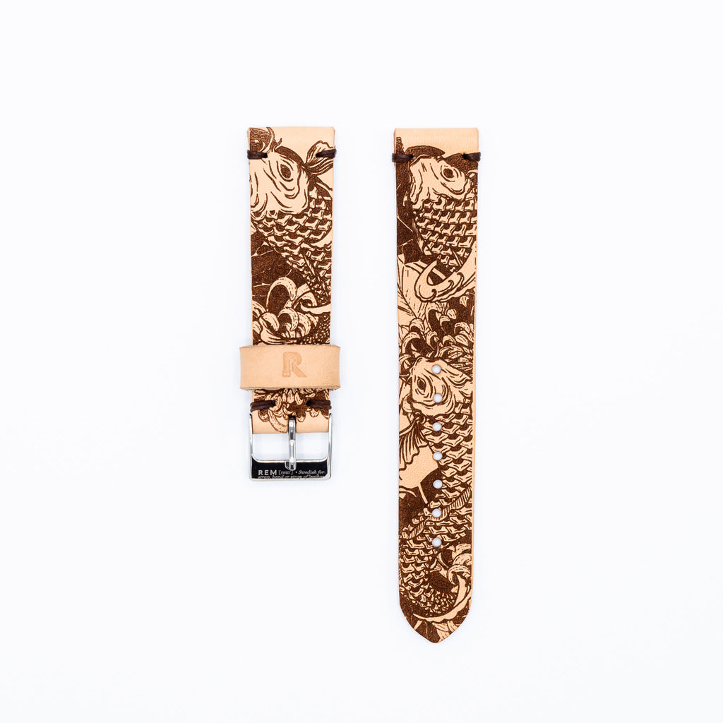REM – Koi – Laser engraved watch strap with Koi fish – REM Straps