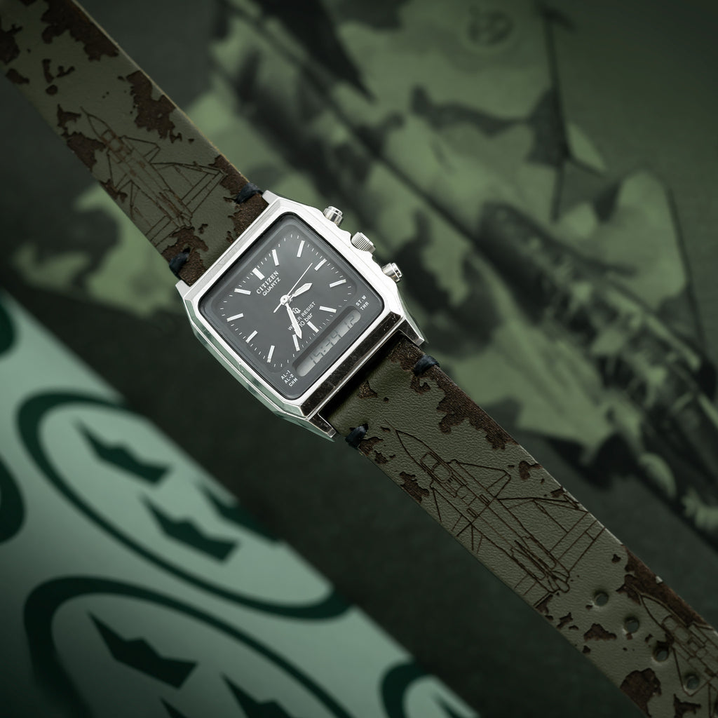 REM – Viggen – Laser engraved watch strap for pilot watches – REM Straps